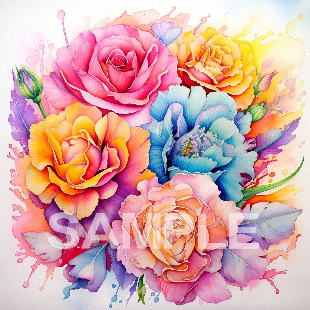 Beautiful Watercolor Flowers Illustrations - Etsy