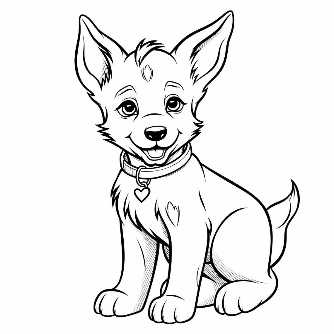 30 Cute Dog / Puppy Coloring Pages for Kids - Etsy Canada