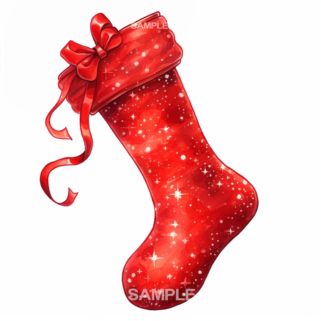 Christmas Stocking Clipart PNG Format - Etsy