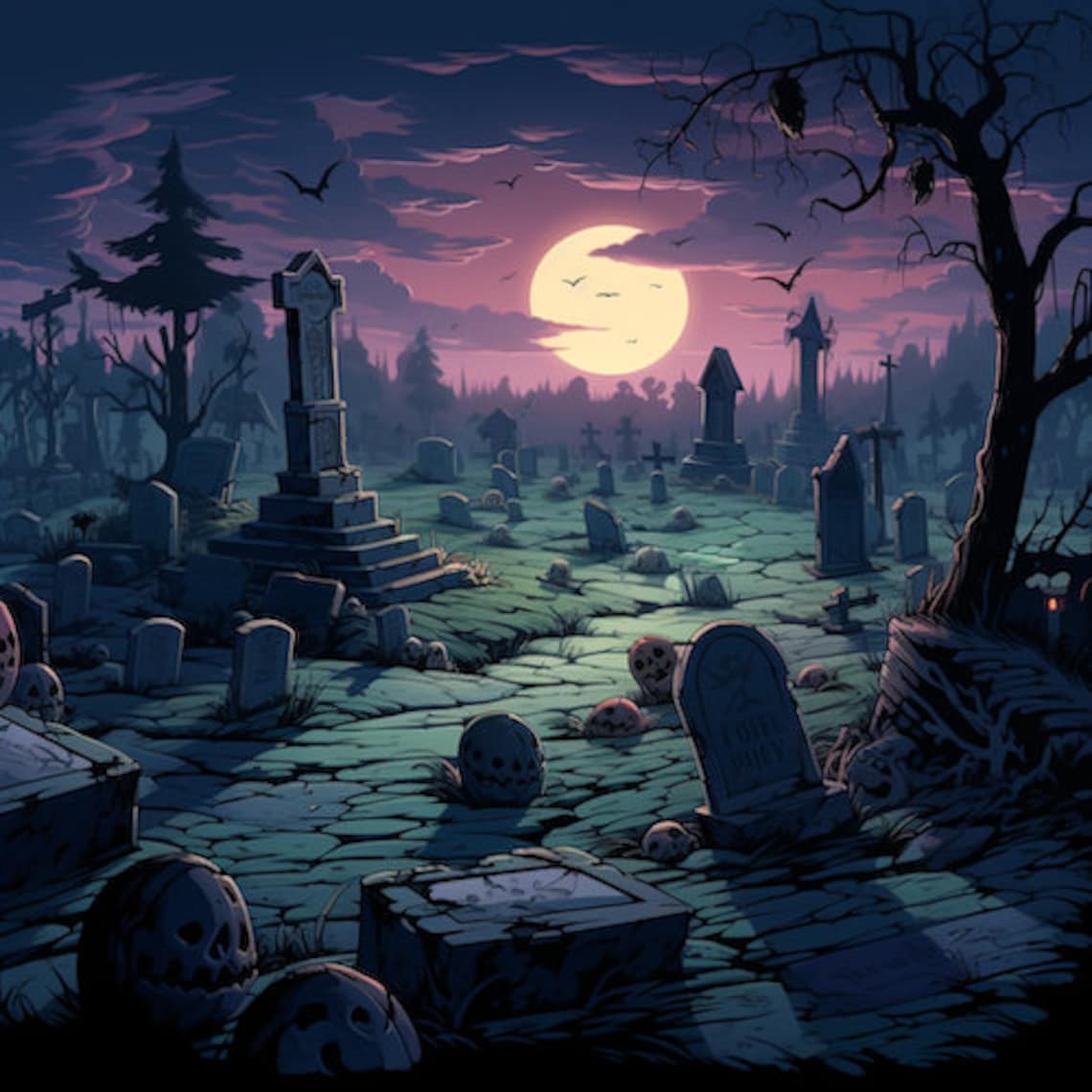 20 Graveyard Illustrations Digital Images - Etsy