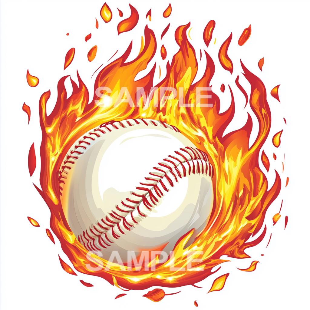 Baseball on Fire Clipart - PNG - Etsy