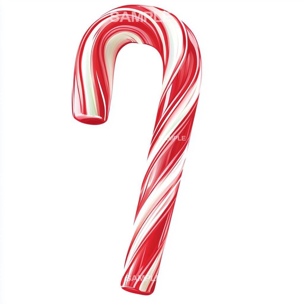 Candy Cane Clipart - PNG Format - Etsy