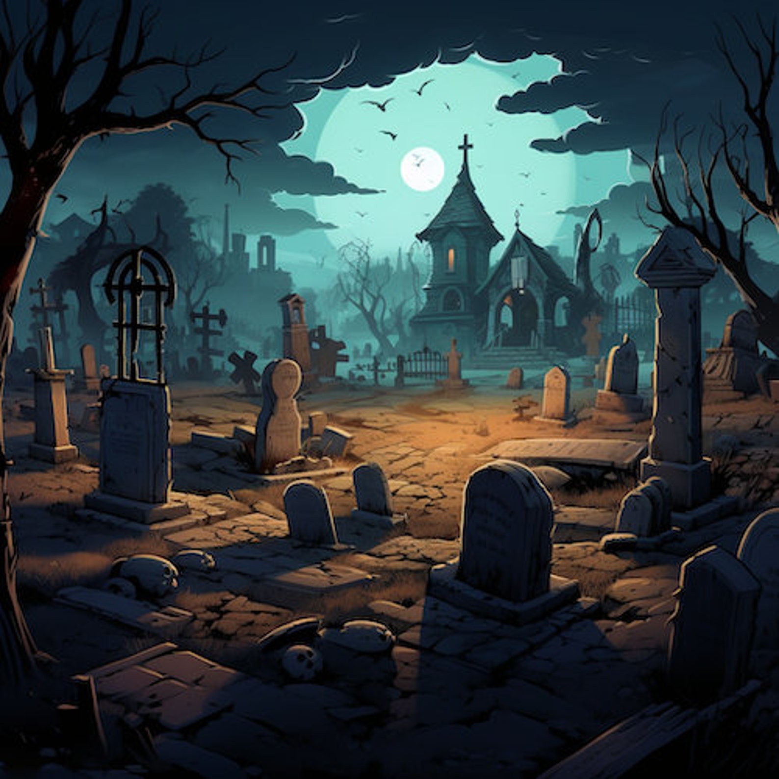 20 Graveyard Illustrations Digital Images - Etsy