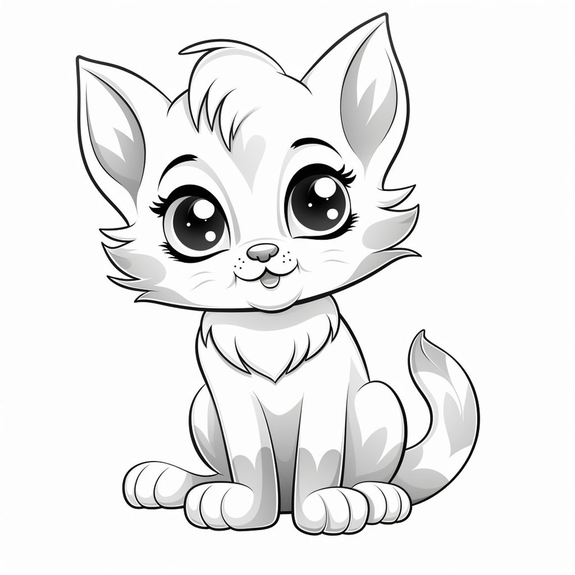 115 Kitten Coloring Pages for Kids - Etsy