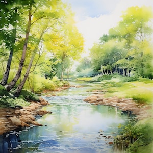 20 Water Color River Illustrations - Etsy