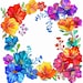 Colorful Floral Frames - Digital Images - Etsy