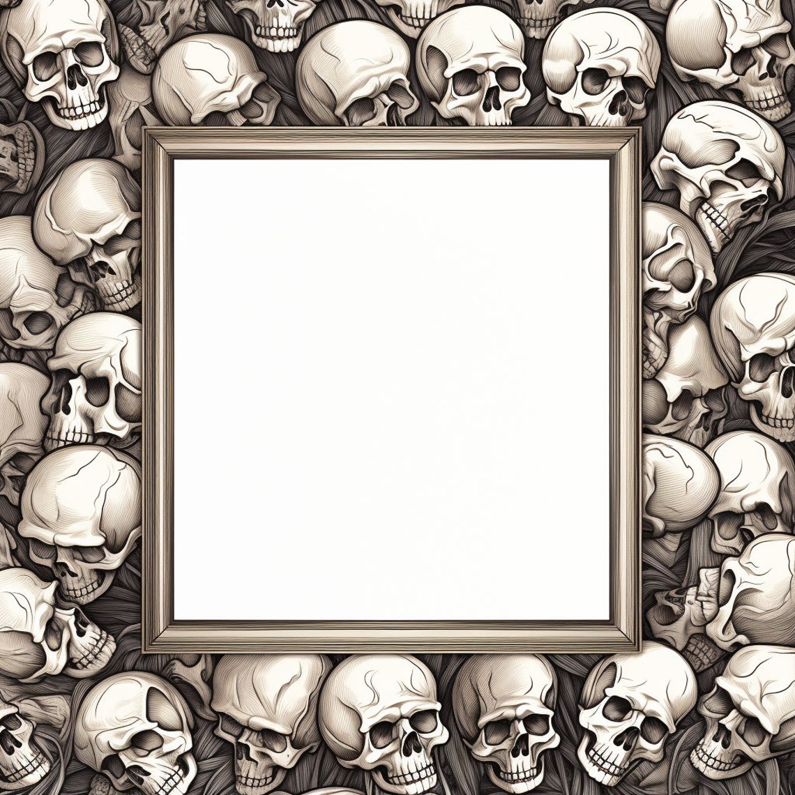 10 Skeleton Frames Skull Frames Digital Images - Etsy