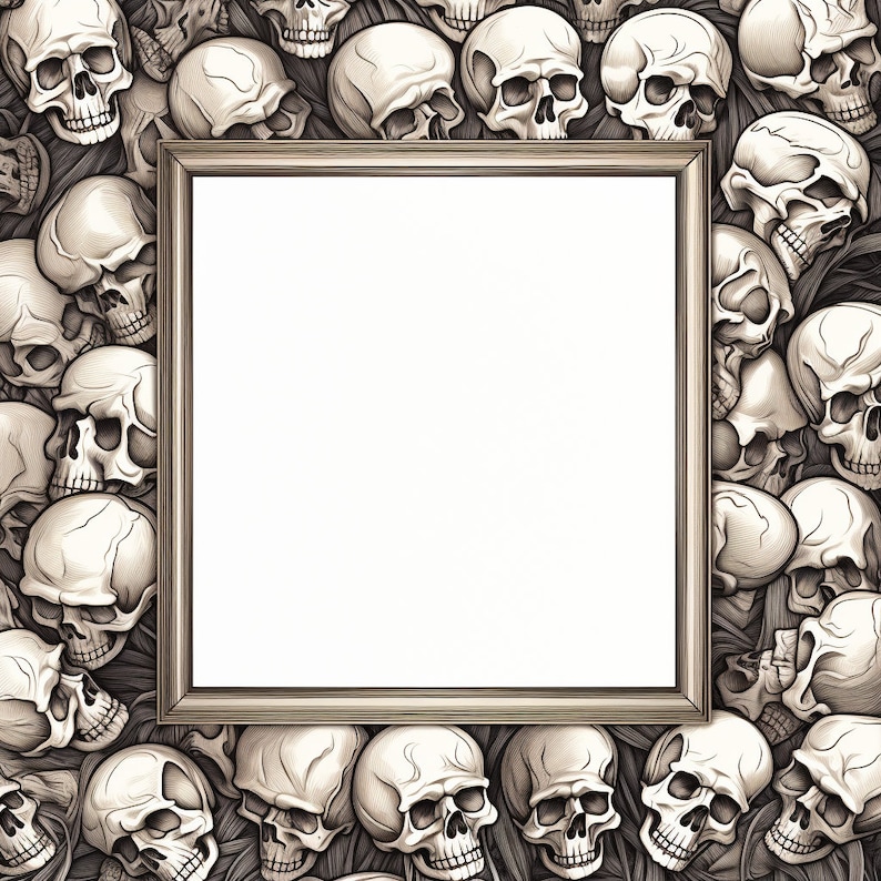 10 Skeleton Frames - Skull Frames - Digital Images - Etsy