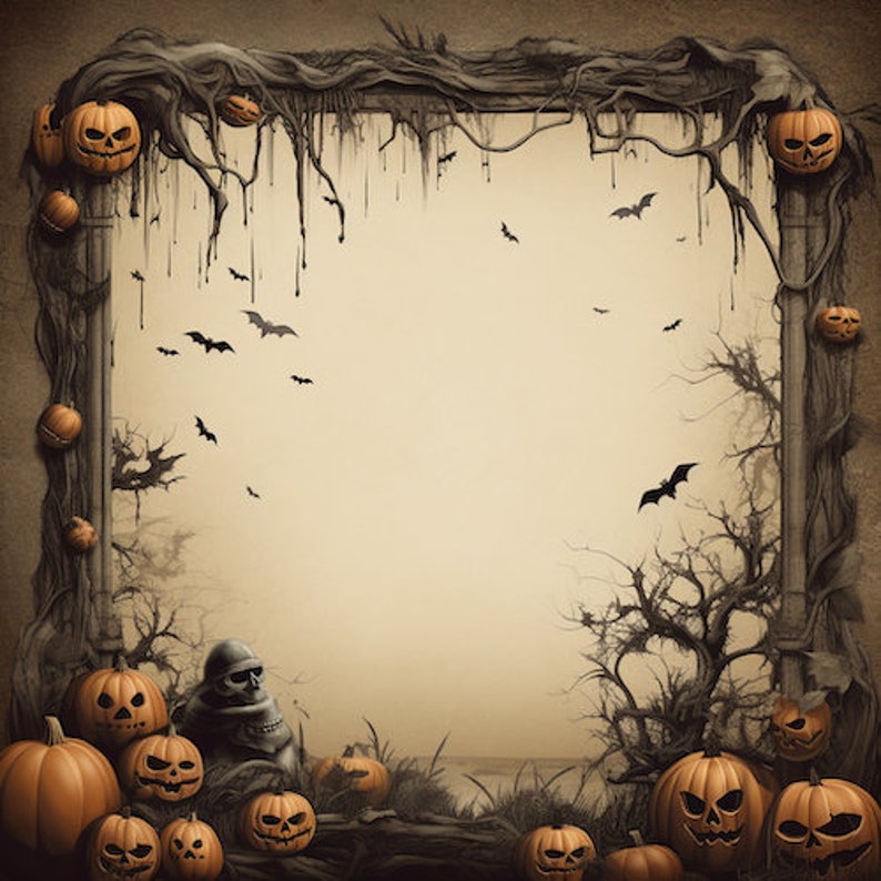 Spooky Halloween Frames: Digital Art for Decor & Crafts (digital ...