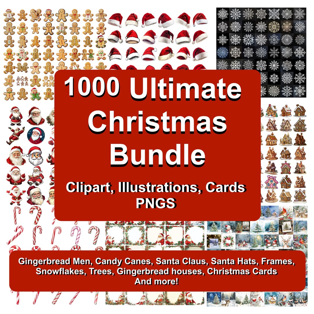 1000 Ultimate Christmas Clipart, Illustrations & Stencils for Holiday ...