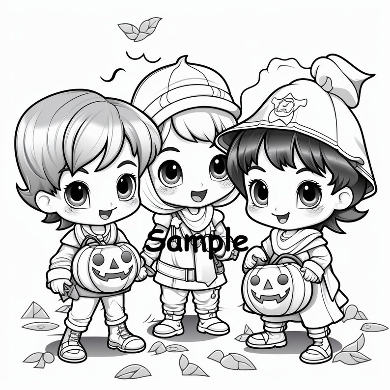 16 Halloween Anime Coloring Pages for Kids - Etsy