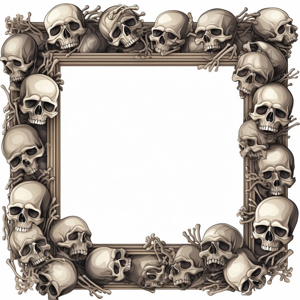 10 Skeleton Frames Skull Frames Digital Images - Etsy