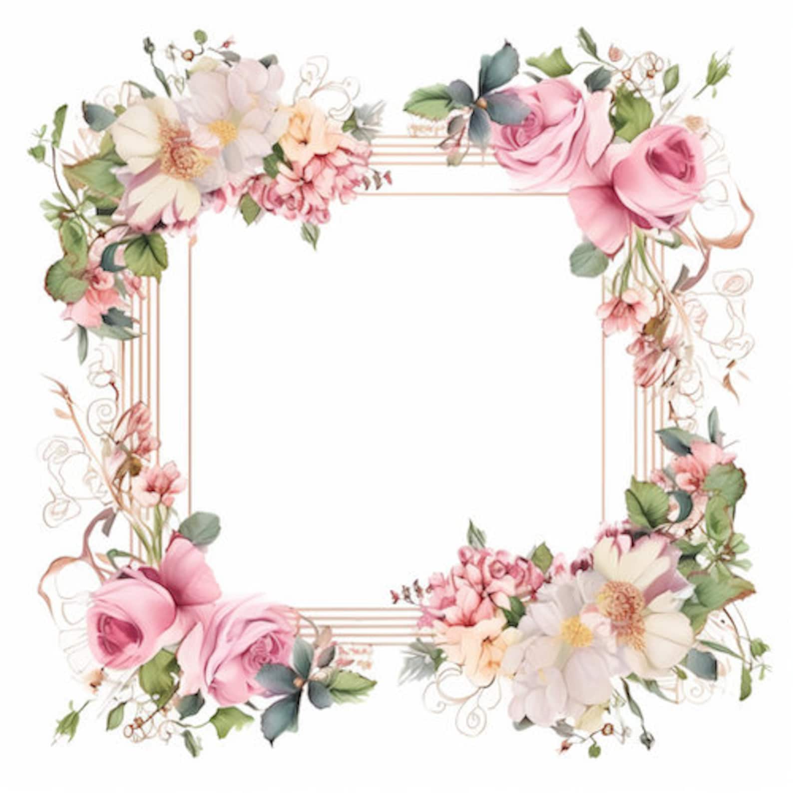 20 X Wedding Floral Frames - Digital Images - High Quality - Etsy