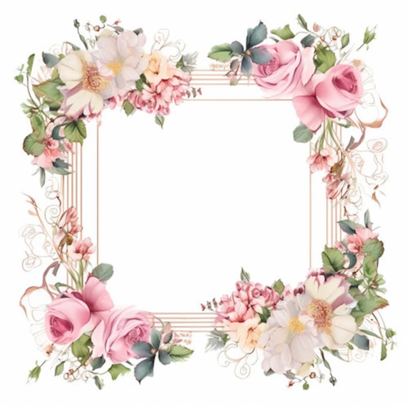 20 X Wedding Floral Frames - Digital Images - High Quality - Etsy
