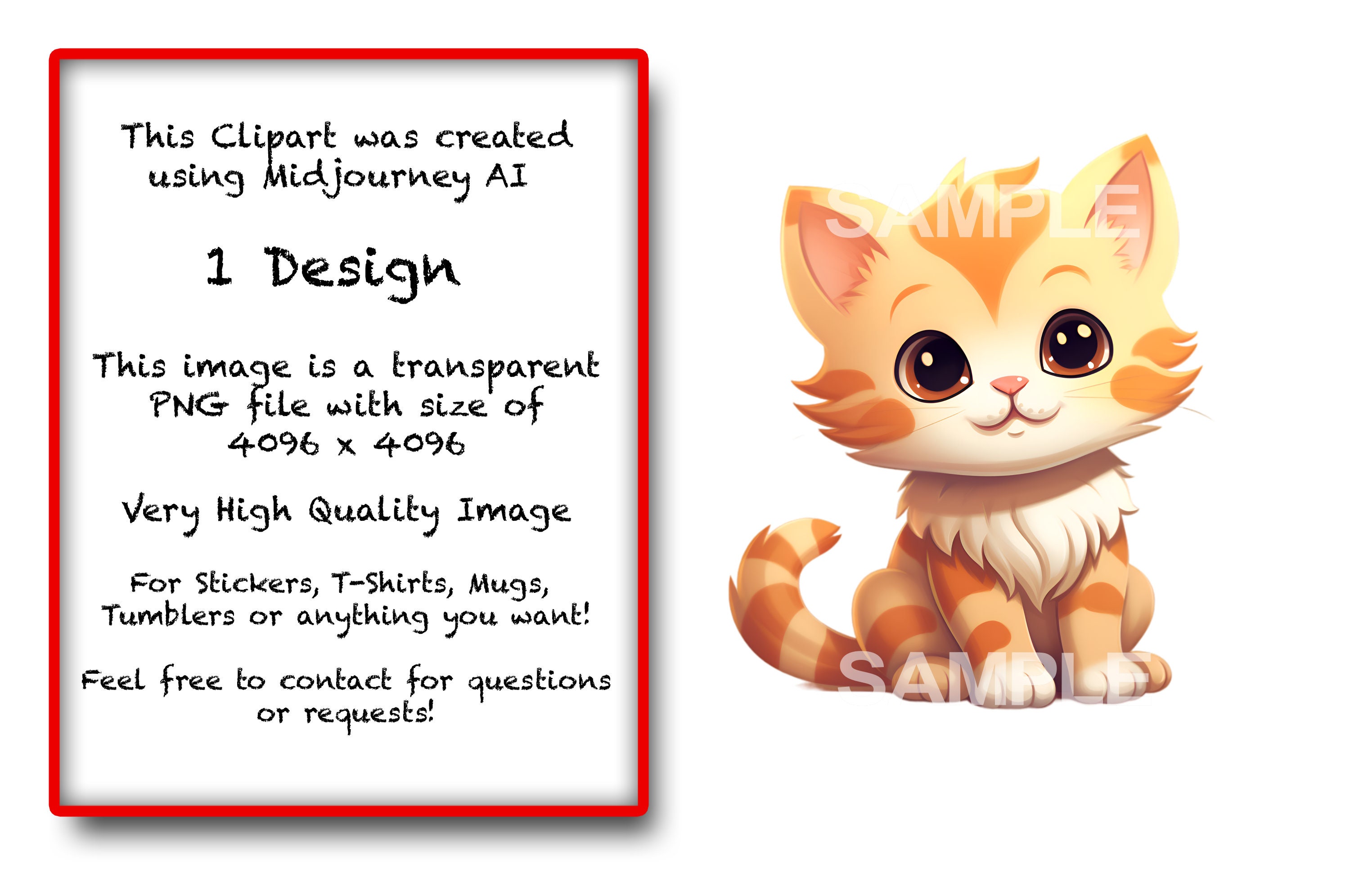 Kitten Clipart - PNG Format, Commercial Use Approved - Etsy