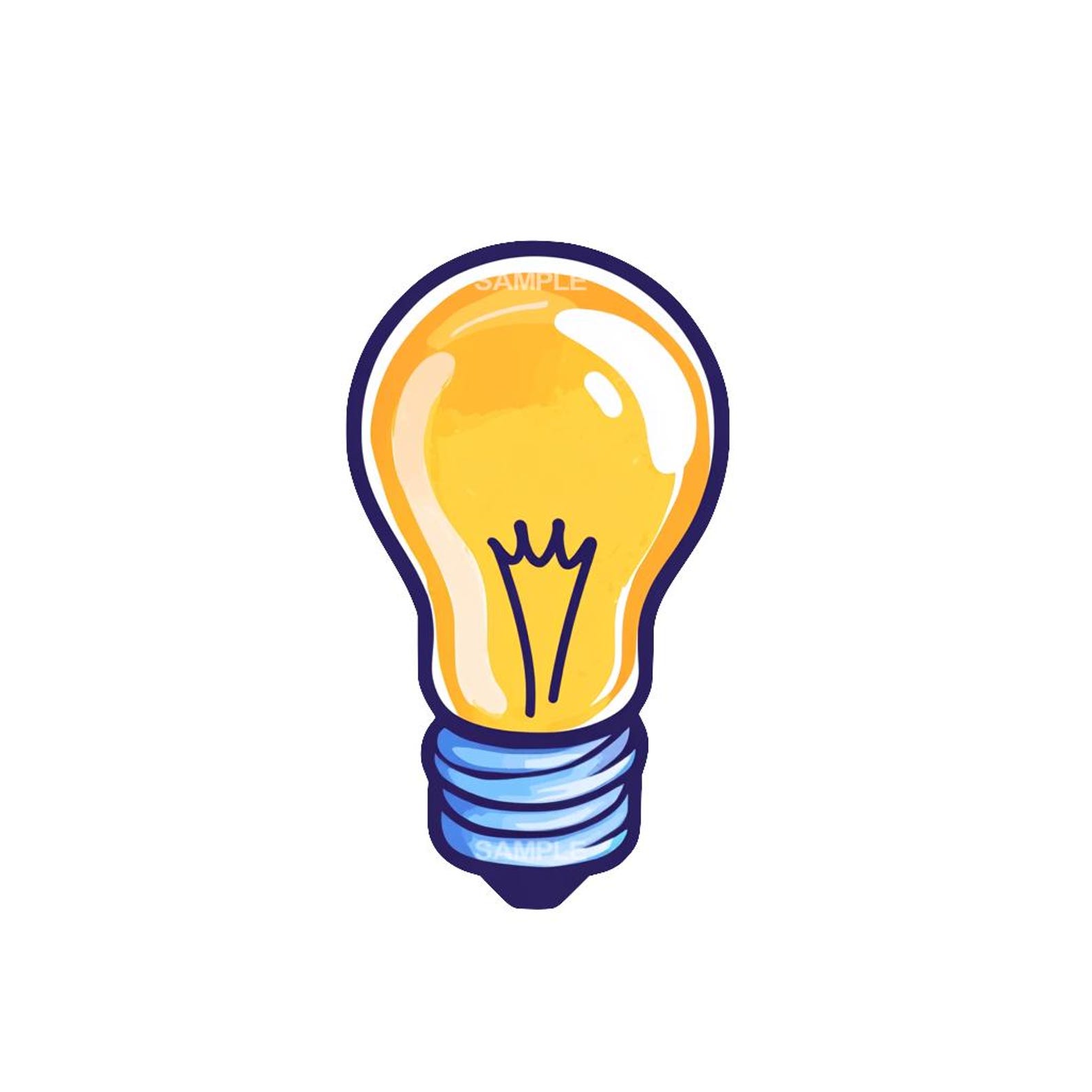 Lightbulb Clipart - PNG Format, Commercial Use Approved - Etsy