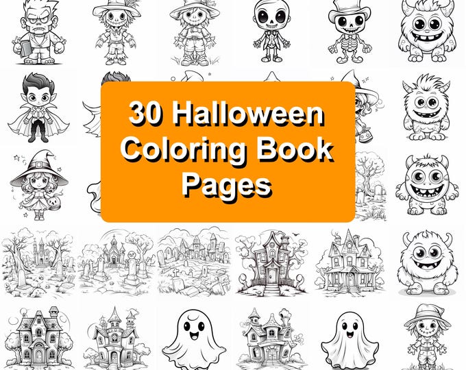 30 Halloween Coloring Pages for Kids | Printable Spooky Fun (digital ...