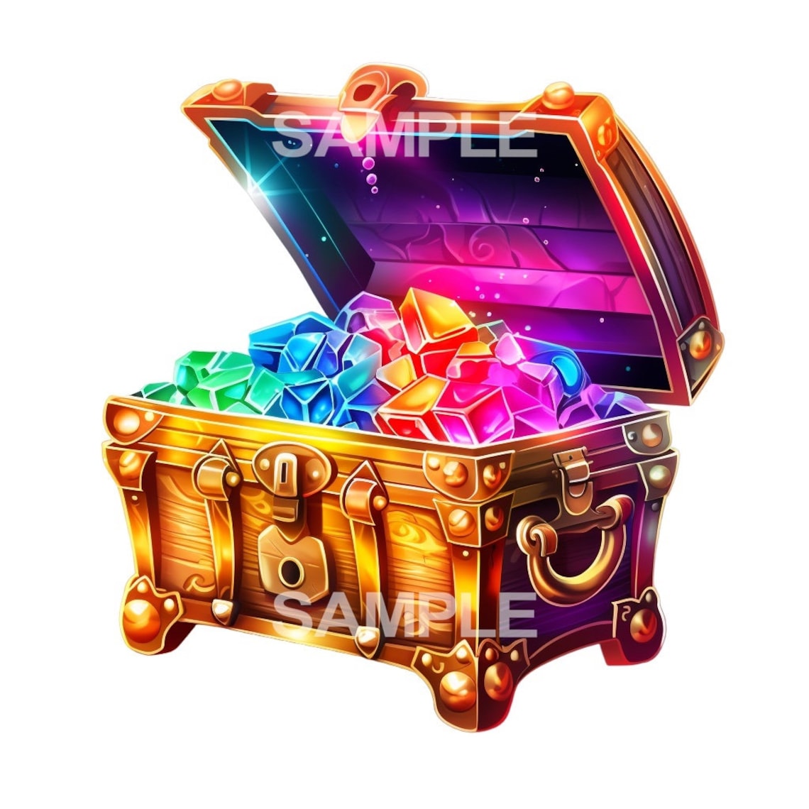 Colorful Treasure Chest Bundle Clipart - PNG Format - Etsy