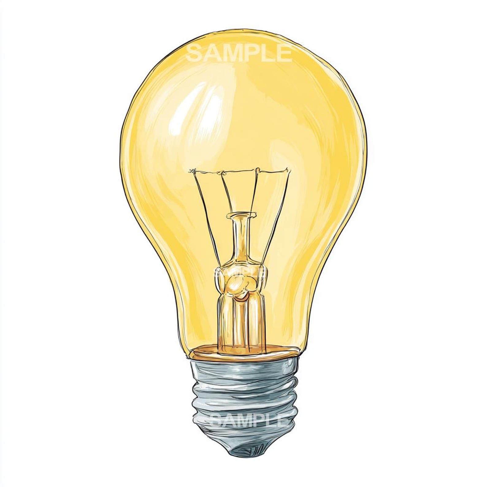 Lightbulb Clipart - PNG Format, Commercial Use Approved - Etsy