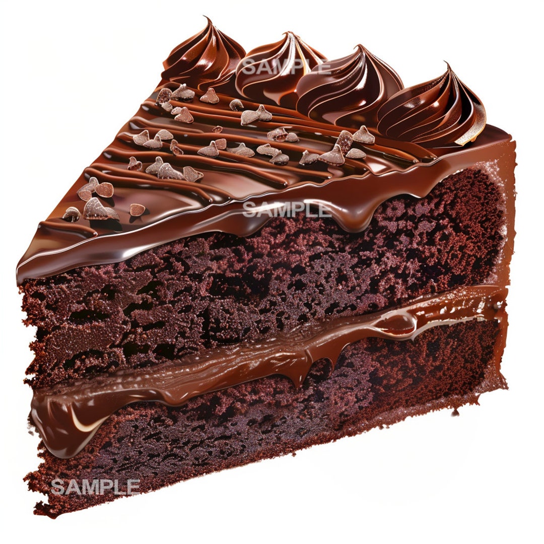 Chocolate Cake Clipart PNG Format, Commercial Use Approved - Etsy