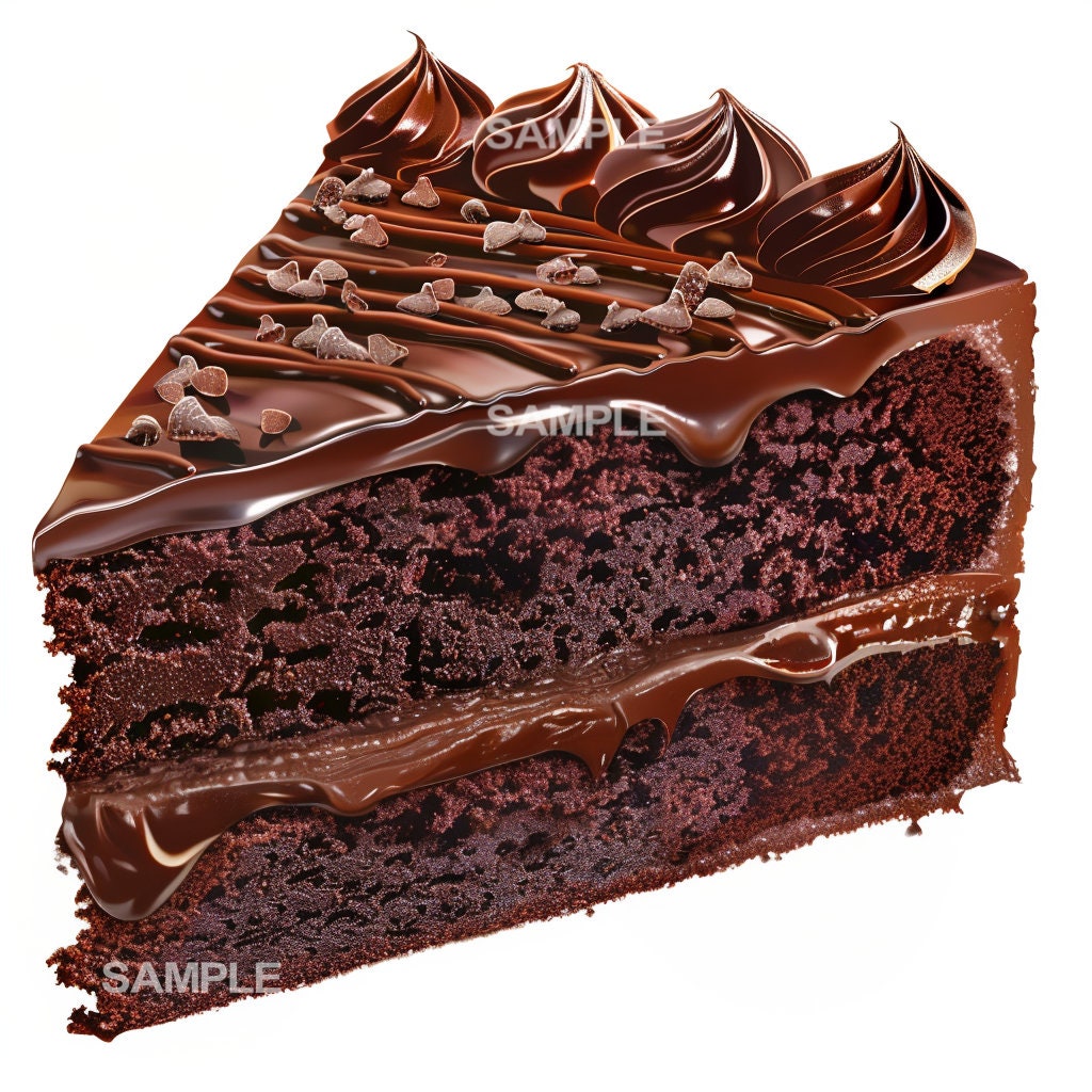 Chocolate Cake Clipart PNG Format, Commercial Use Approved - Etsy