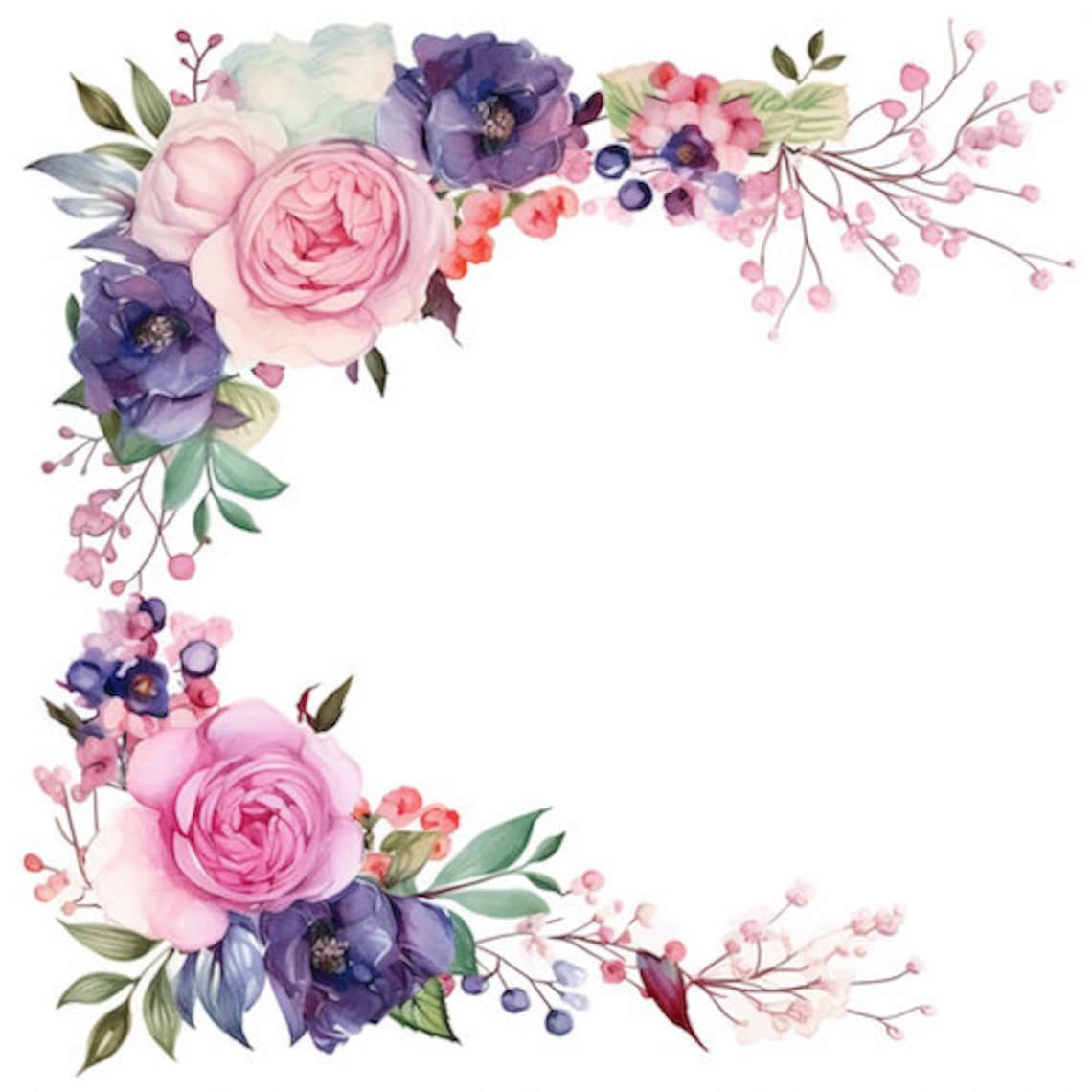 Wedding Floral Frames – High-quality Digital Images (20) - Etsy