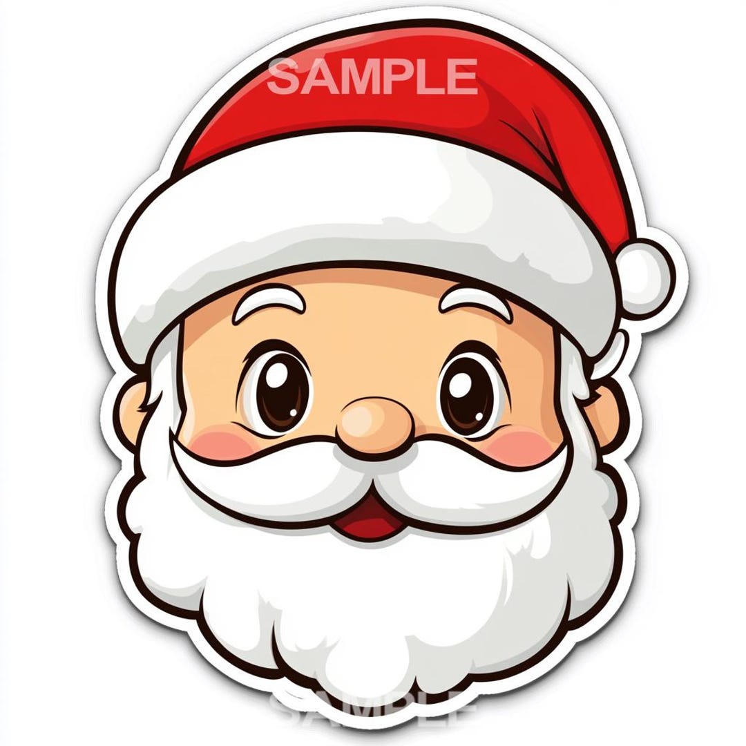 Santa Claus Head Clipart - PNG Format - Etsy