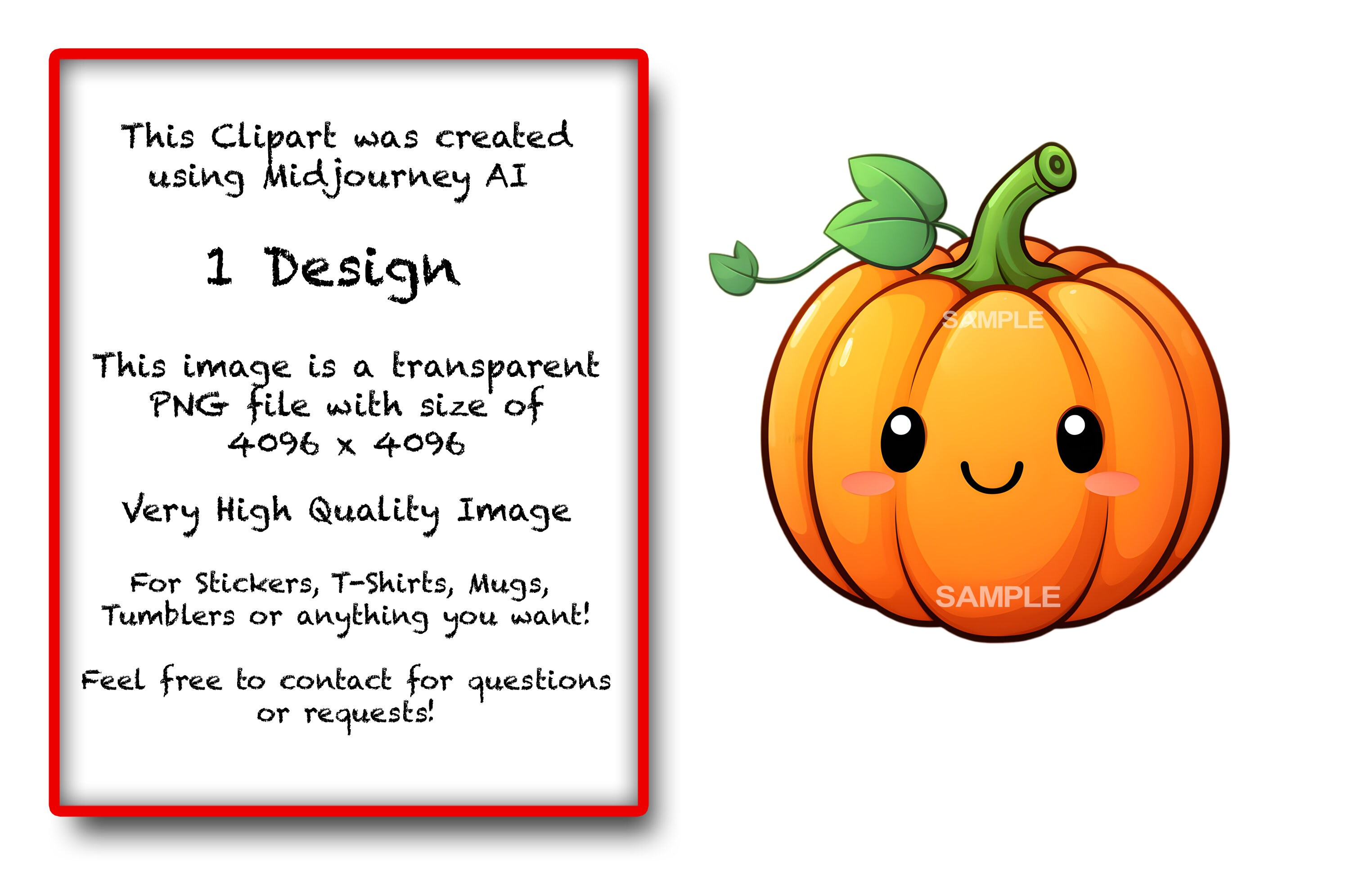 Cute Pumpkin Clipart HD PNG Format, Commercial Use Approved - Etsy