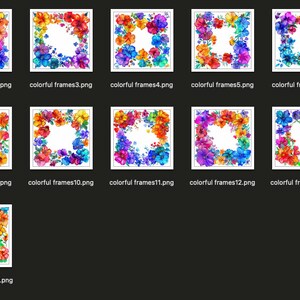Colorful Floral Frames - Digital Images - Etsy
