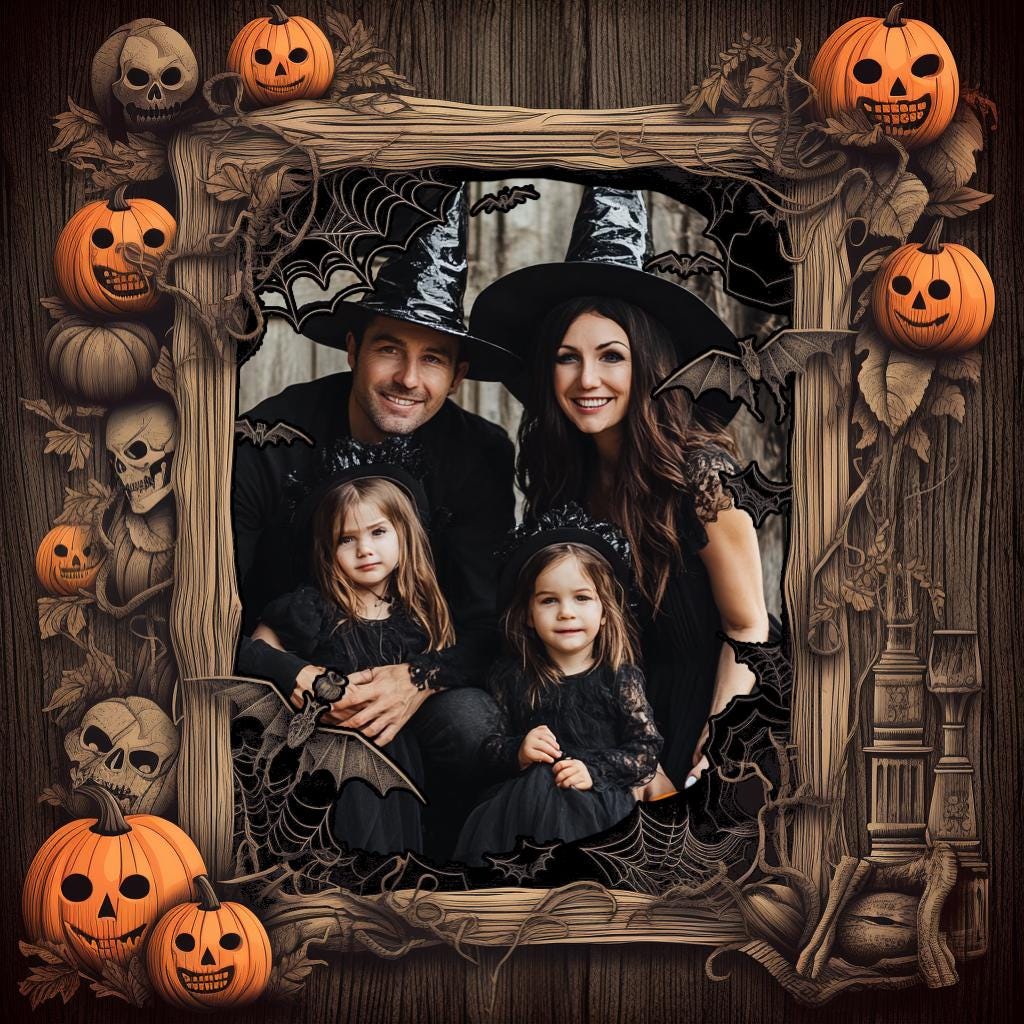Spooky Halloween Frames: Digital Art for Decor & Crafts (digital ...