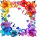 Colorful Floral Frames - Digital Images - Etsy