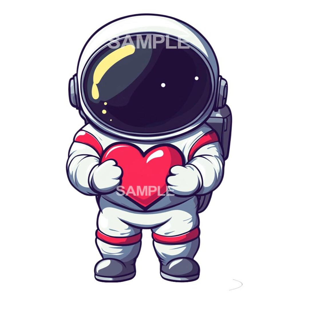 Cute Spaceman Holding a Valentine's Heart - Cute Spaceman / Astronaut ...