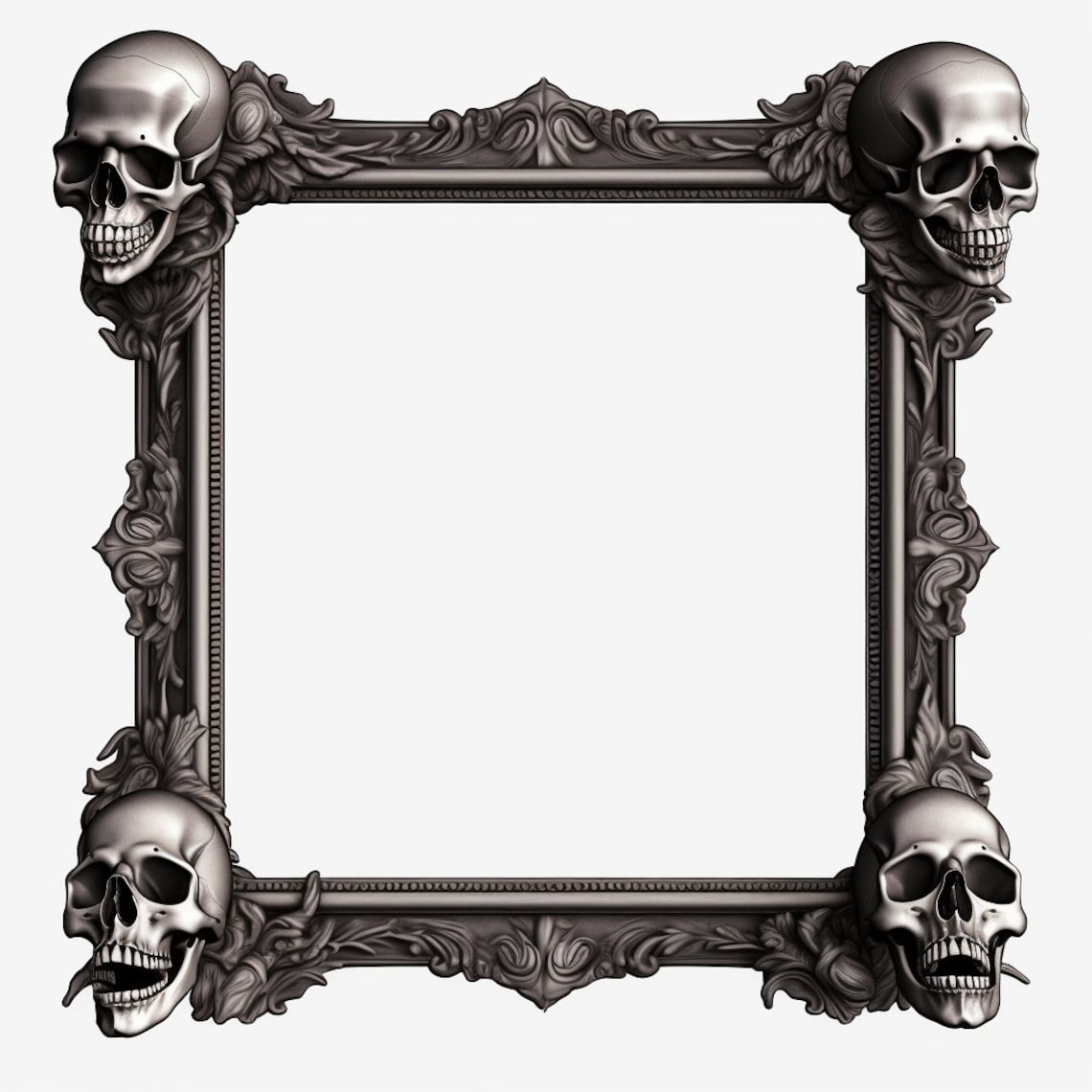 10 Skeleton Frames Skull Frames Digital Images - Etsy