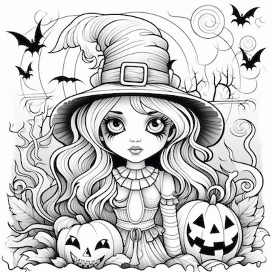 10 Halloween Coloring Pages Advanced Level. - Etsy
