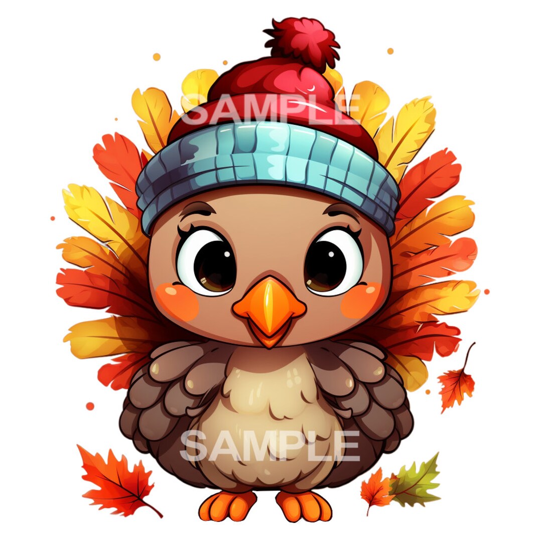 Cute Turkey Clipart PNG - Etsy