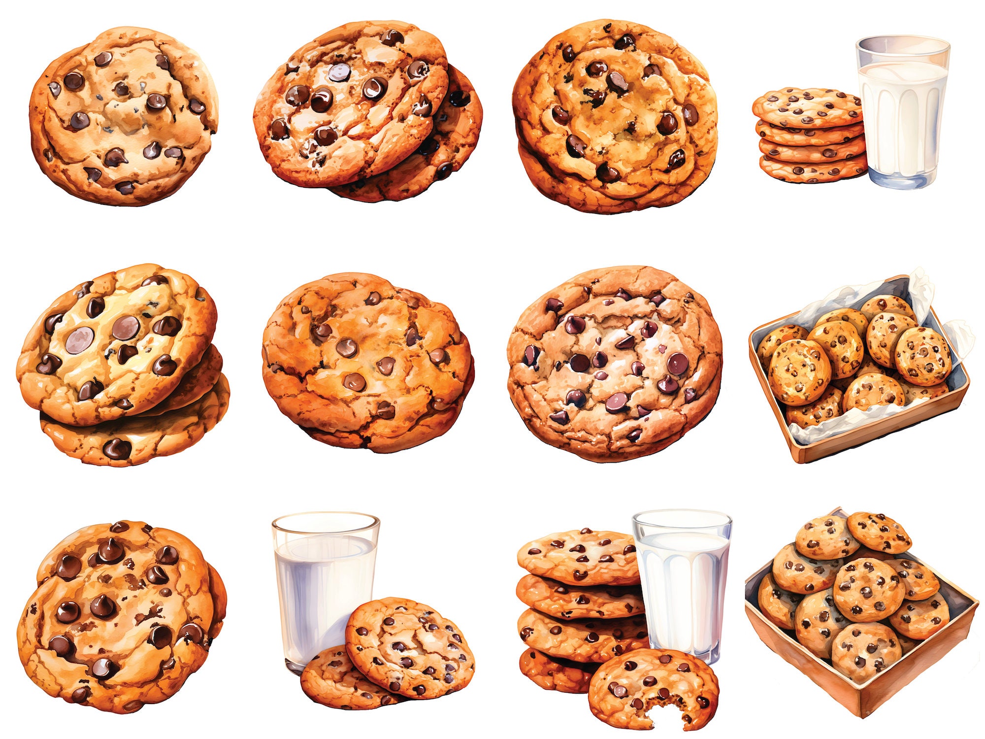 50 Watercolor Cookie Clipart Bundle - PNG Format - Etsy