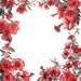 Red Floral Frames - Digital Images - Etsy