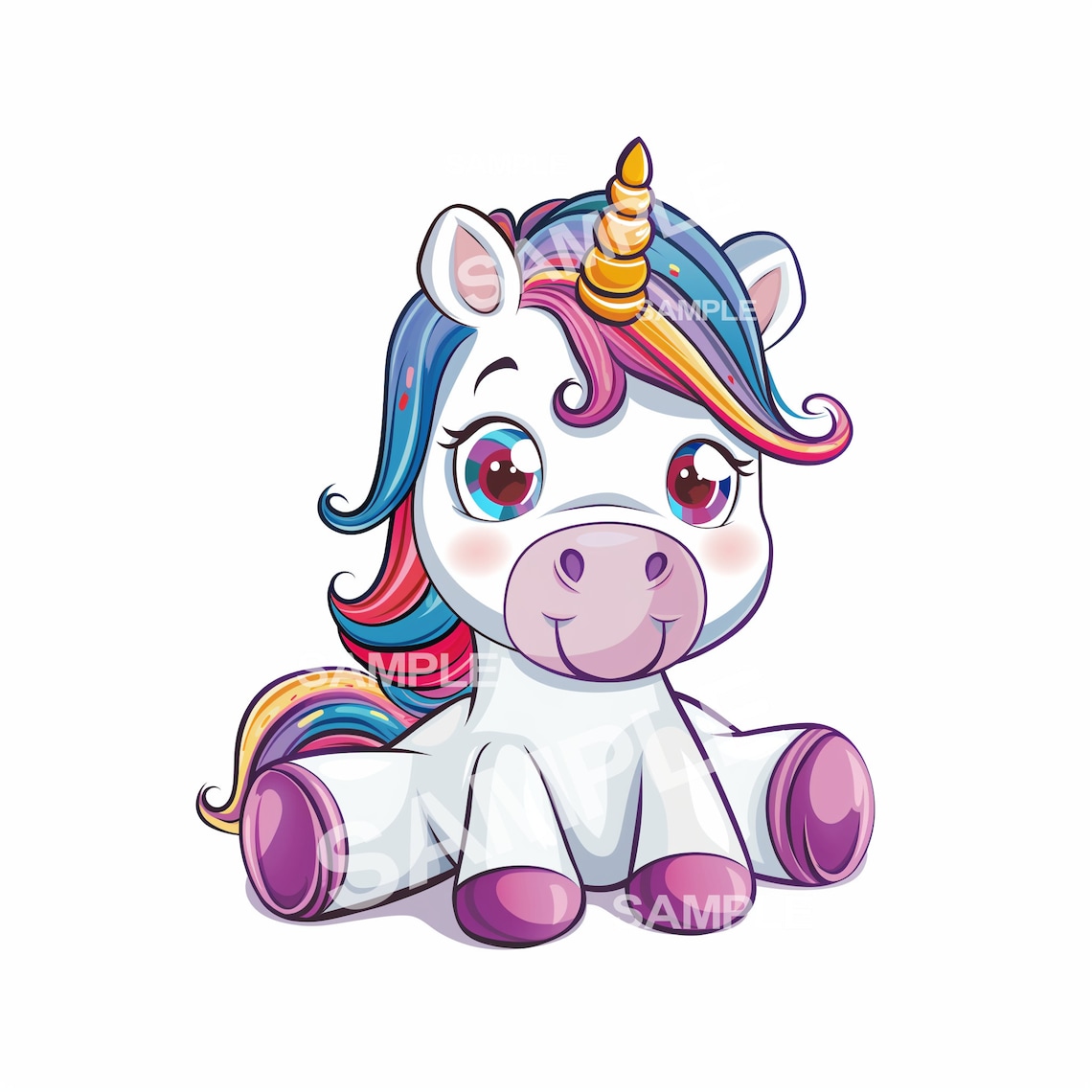 Cute Unicorn Clipart PNG Format, Commercial Use Approved - Etsy