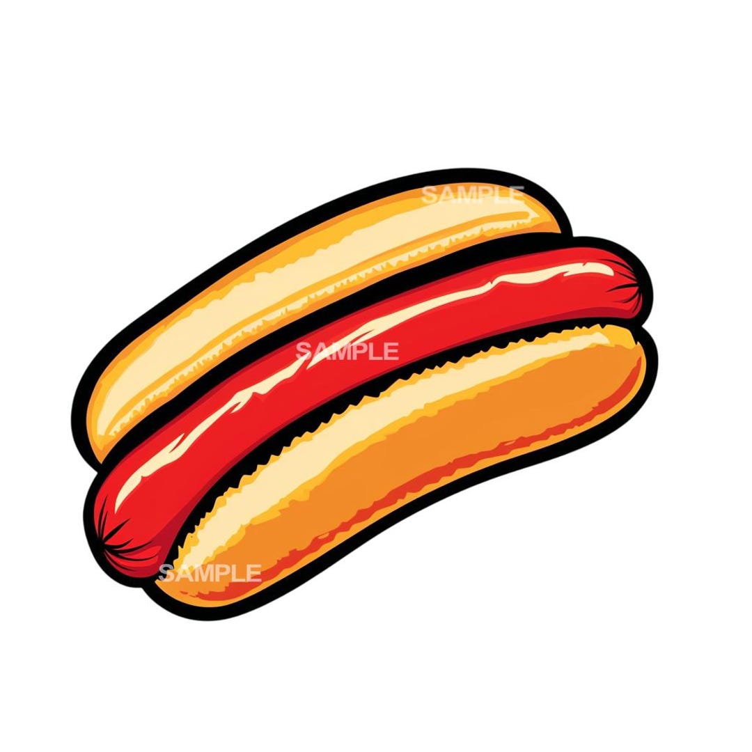 Hot Dog Clipart - PNG Format, Commercial Use Approved - Etsy