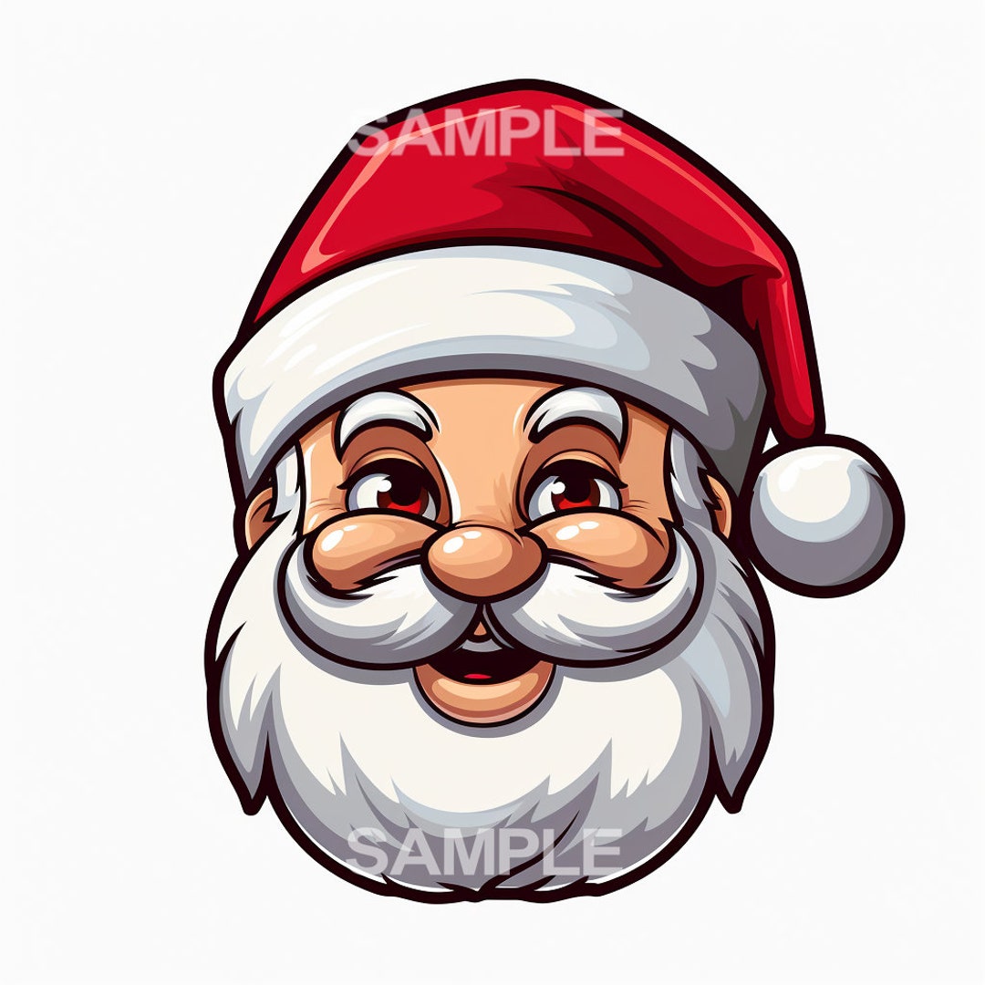 Santa Claus Head Clipart - PNG Format - Etsy