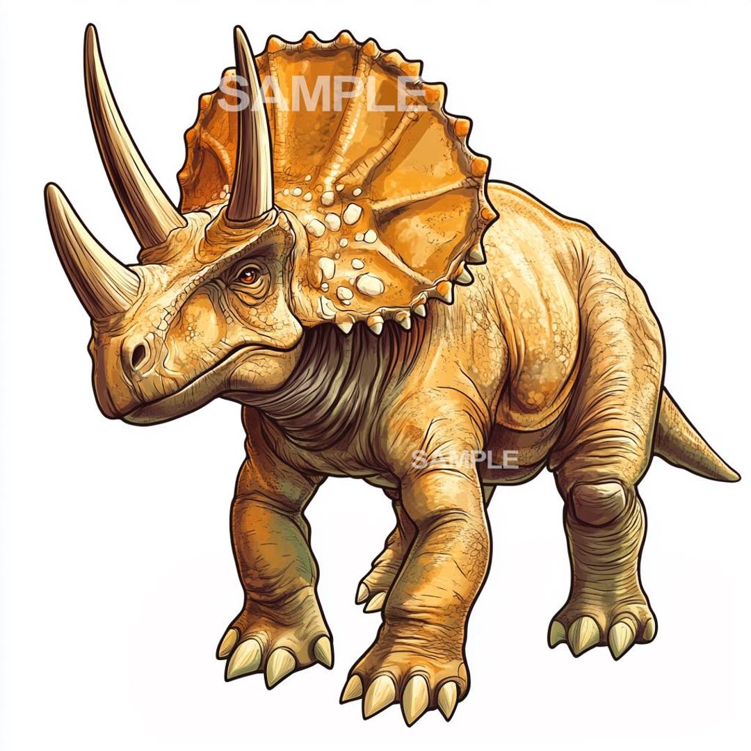 Triceratops Clipart - Dinosaur Clipart - PNG Format - Etsy