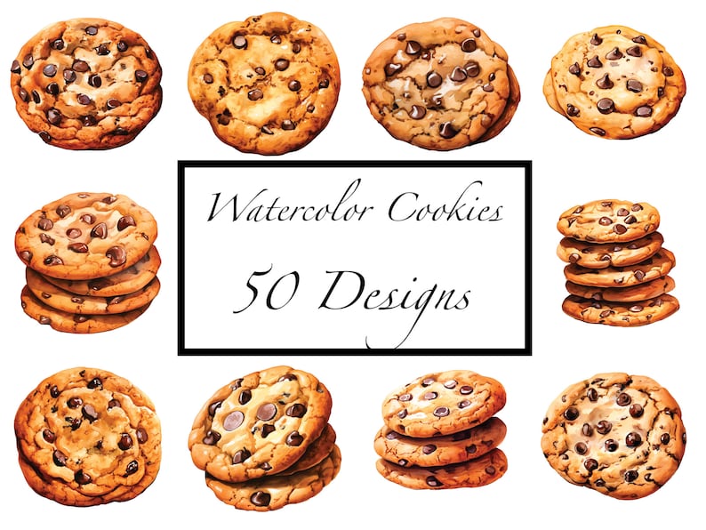50 Watercolor Cookie Clipart Bundle - PNG Format - Etsy