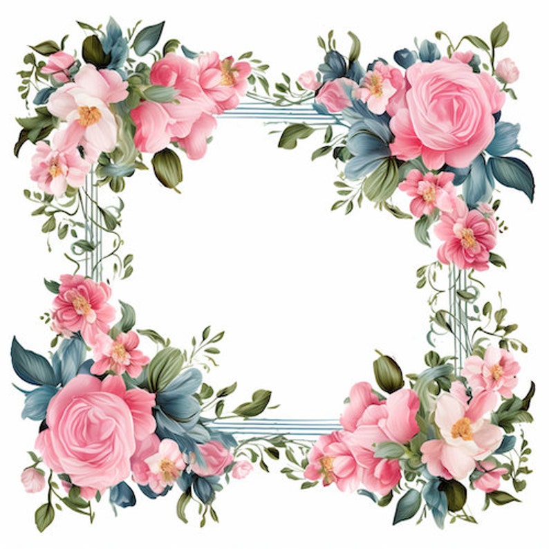 20 X Wedding Floral Frames - Digital Images - High Quality - Etsy