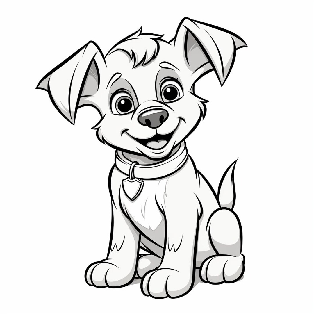 30 Cute Dog / Puppy Coloring Pages for Kids - Etsy Canada