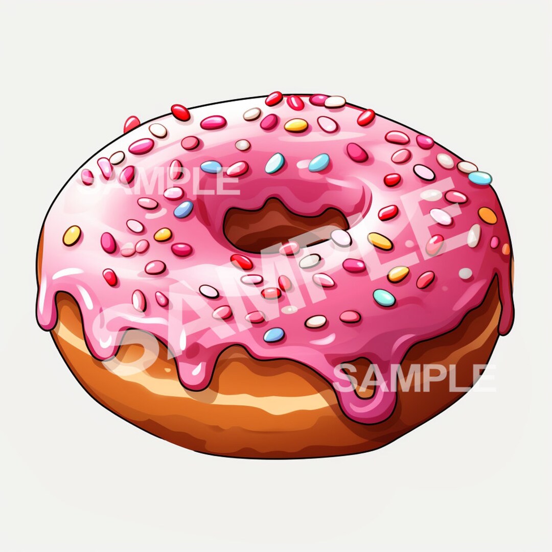 Donut With Sprinkles Clipart PNG Format, Commercial Use Approved - Etsy