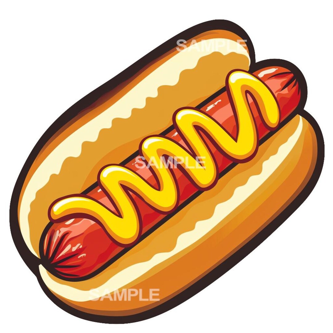 Hot Dog Clipart - PNG Format, Commercial Use Approved - Etsy