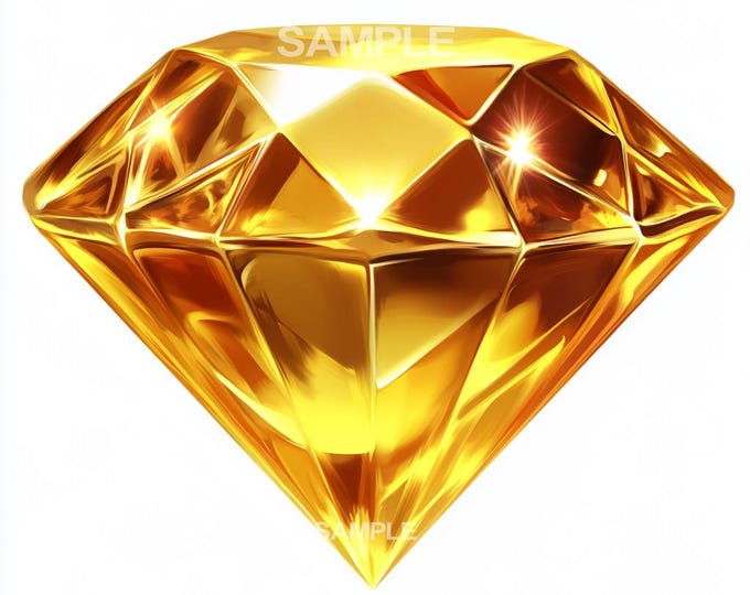 Gold Diamond Clipart PNG: Sparkling Graphic (digital Download) - Etsy