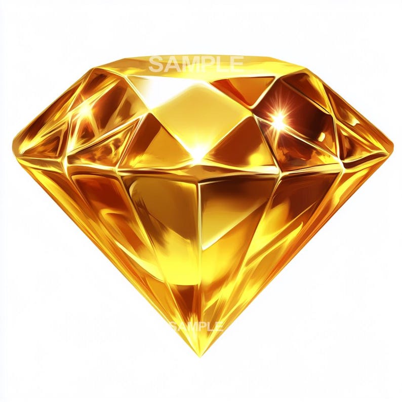 Gold Diamond Clipart PNG: Sparkling Graphic (digital Download) - Etsy