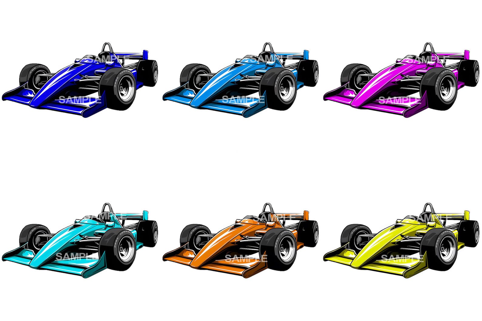 7 Race Cars Clipart: Transparent PNG (digital Download) - Etsy