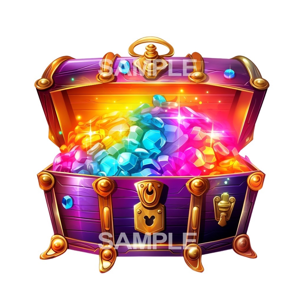 Colorful Treasure Chest Bundle Clipart - PNG Format - Etsy
